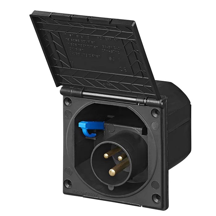 Proplus Indbygget CEE-stik plade firkant sort | Køb hos Ca