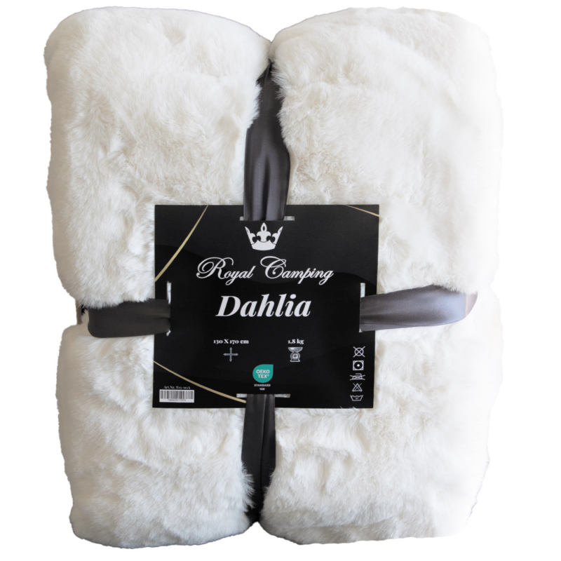 Royal Camping Plaid Dahlia Hvid 130x170 cm | Køb hos Campm
